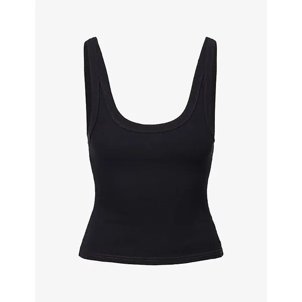 Dissh Phoebe Scoop-neck Cotton-blend Tank Top - Black