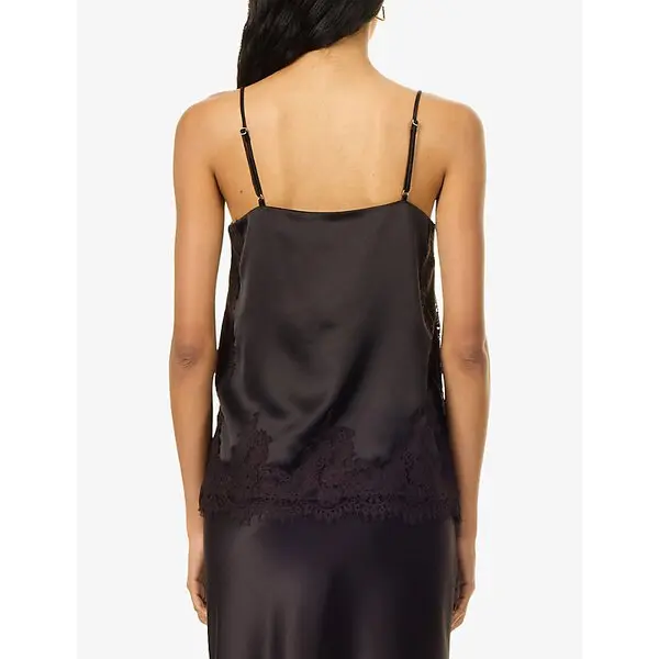 Dissh Selene Lace-trim Satin Cami Top