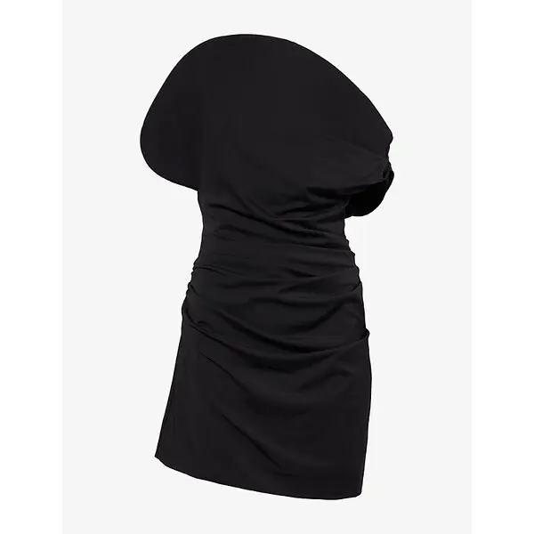 Simkhai Stefi Draped Stretch-crepe Mini Dress - Black