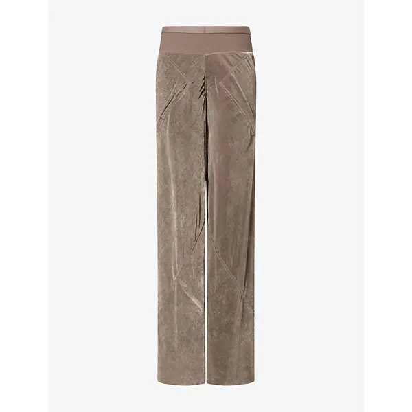 Rick Owens Bias Wide-leg Velvet Trousers - Dust