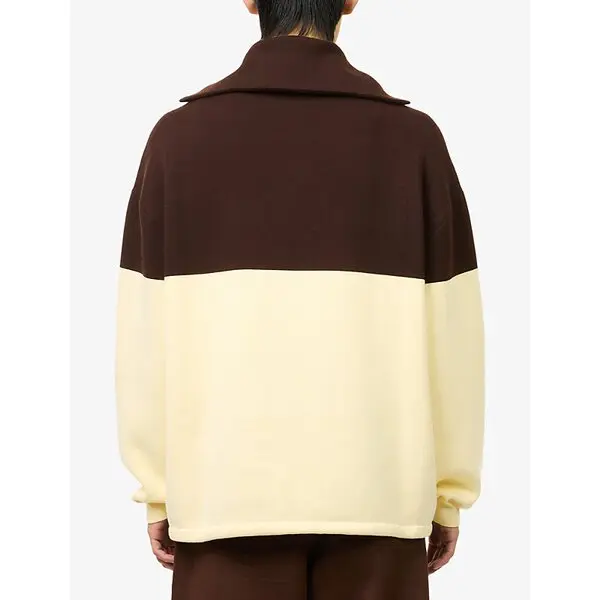 Loewe Two-tone Quarter-zip Cotton-blend Jumper