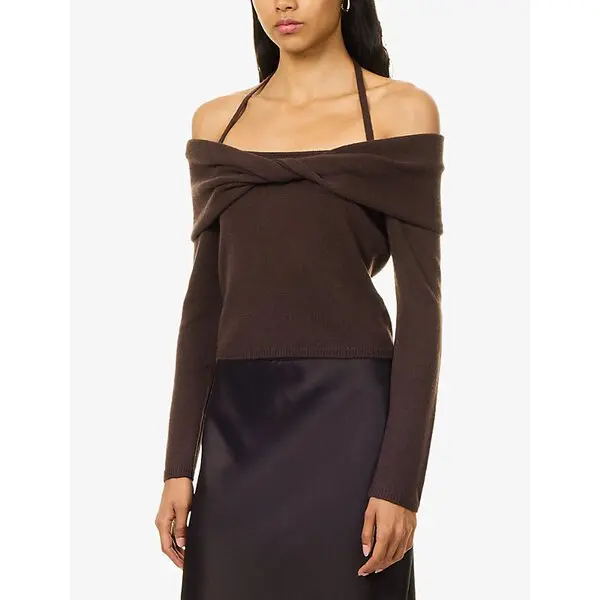 Simkhai Cambria Off-shoulder Wool-blend Top