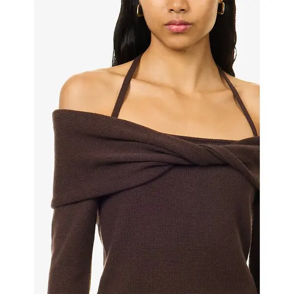 Simkhai Cambria Off-shoulder Wool-blend Top