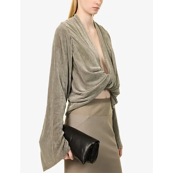 Rick Owens Soft Elongated Leather Clutch Bag