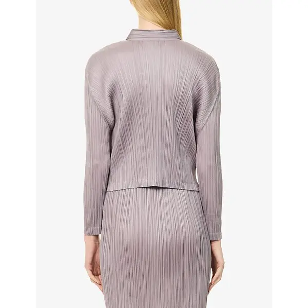 Issey Miyake Zip-up Pleated Knitted Jacket