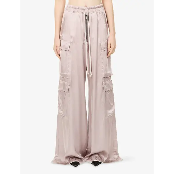 Rick Owens Cargobelas Wide-leg Satin Trousers