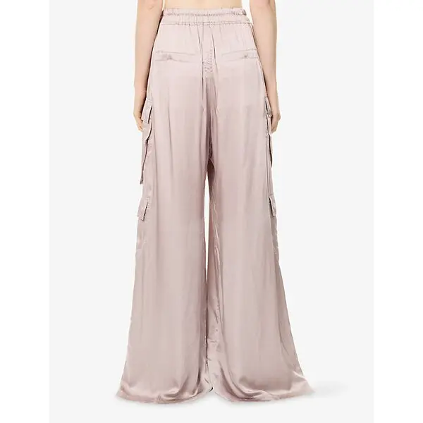 Rick Owens Cargobelas Wide-leg Satin Trousers