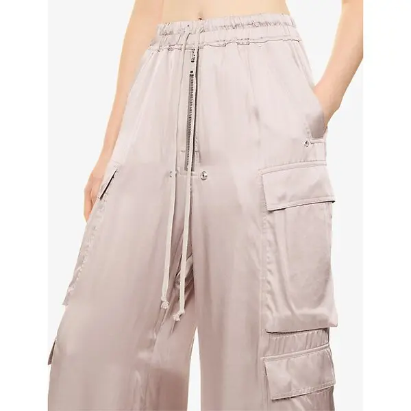 Rick Owens Cargobelas Wide-leg Satin Trousers