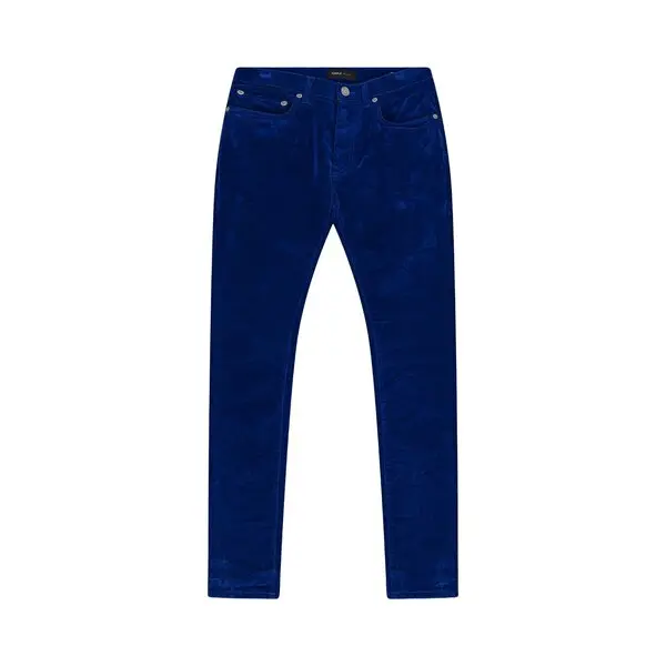PURPLE BRAND Skinny Velours Flock - Blue