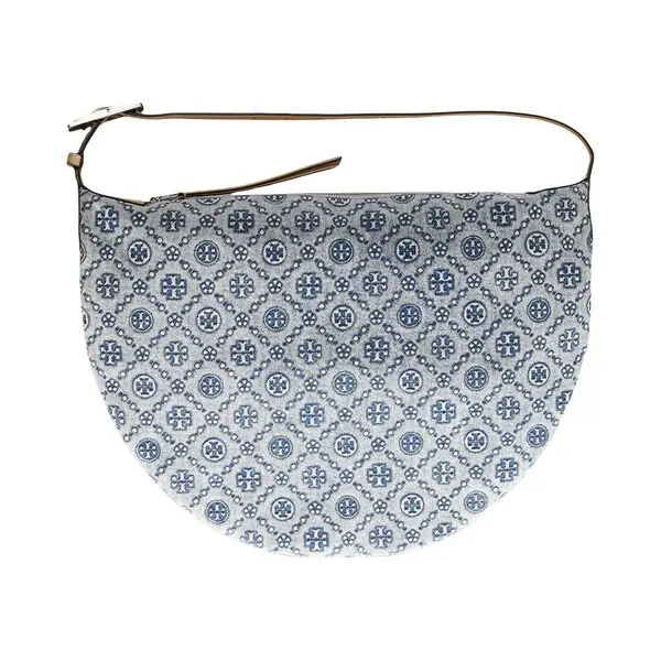 Tory Burch T Monogram Denim Balloon Bag 'powder