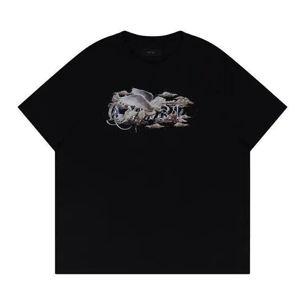 Amiri Pegasus Script Logo Tee - Black