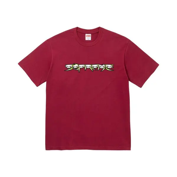 Supreme Skulls Spellout Tee 'cardinal
