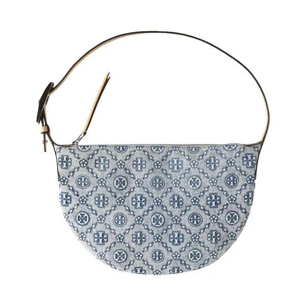 Tory Burch T Monogram Denim Small Balloon Bag 'powder