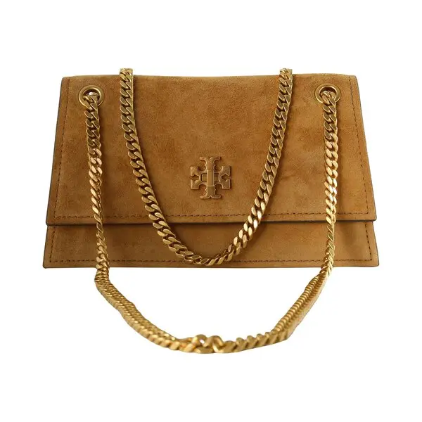 Tory Burch Kira Turnlock Suede Mini Bag 'toffee - Brown