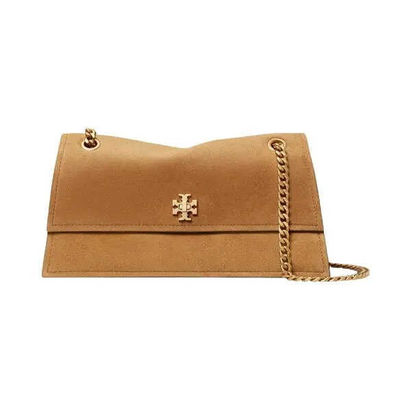Tory Burch Kira Turnlock Suede Shoulder Bag 'toffee