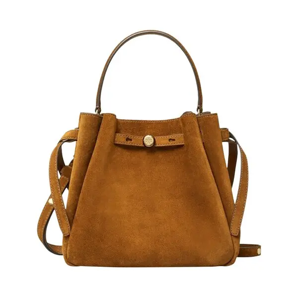 Tory Burch Romy Suede Bucket Bag 'caramel - Tan
