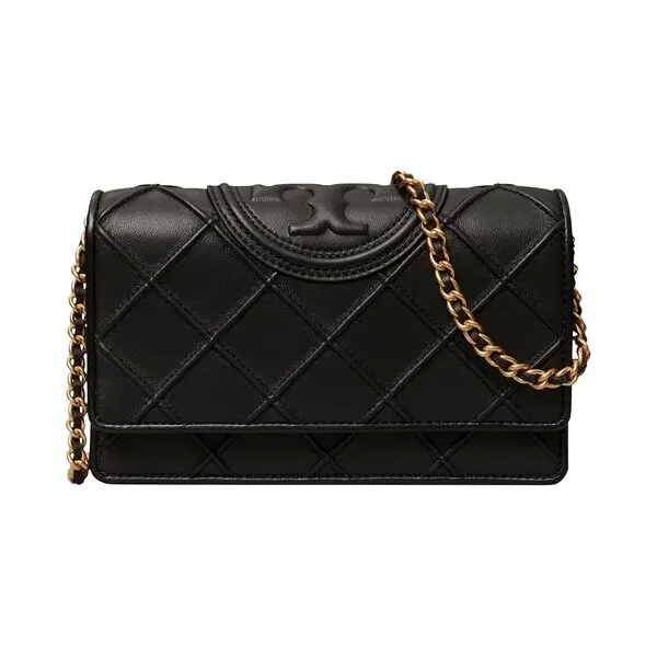 Tory Burch Fleming Chain Wallet - Black