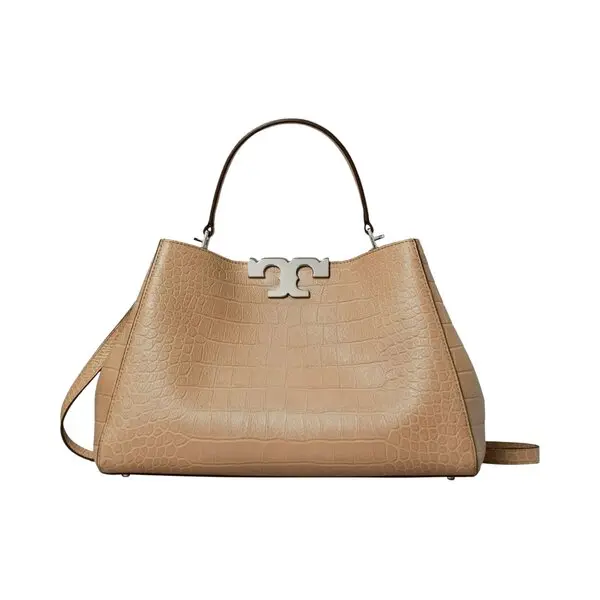 Tory Burch Eleanor Embossed Soft Satchel Bag 'ginger Leaf - Tan