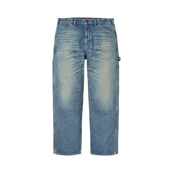 Supreme Worn Double Knee Painter Pant 'denim - Blue