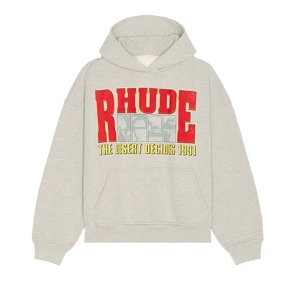 Rhude The Desert Decides Hoodie 'heather /red/multicolor