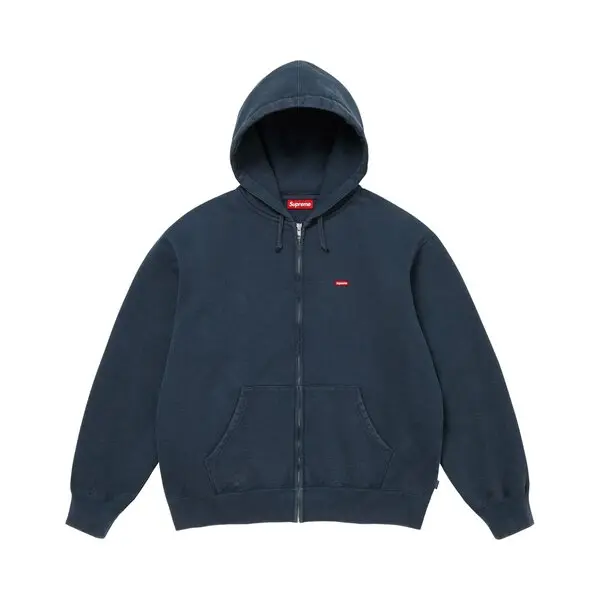 Supreme Small Box Zip Up Hooded Sweatshirt 'navy - Blue
