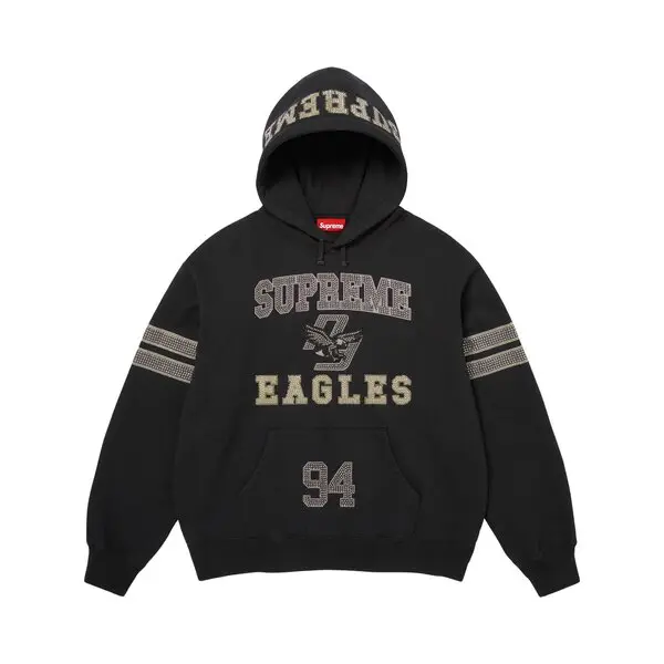 Supreme Rhinestone Eagle Hooded Sweatshirt