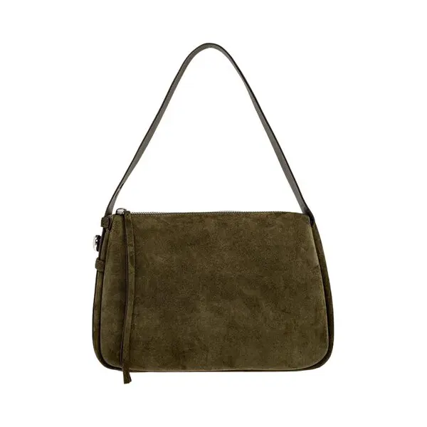 Tory Burch Romy Suede Shoulder Bag 'stone - Grey