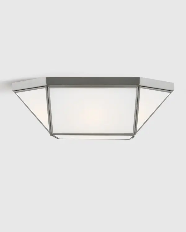 Quince Geometric Steel Flush Mount - Silver