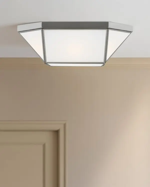 Quince Geometric Steel Flush Mount