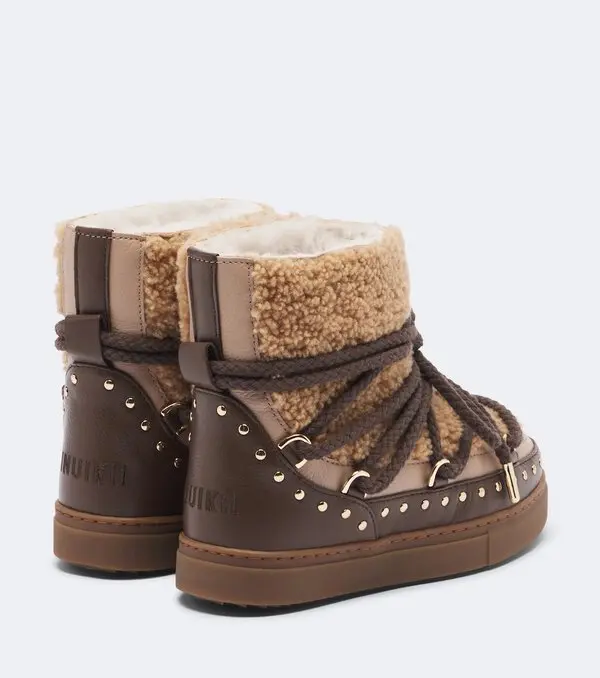 Inuikii Curly Rock Studded Shearling Snow Boots - Brown