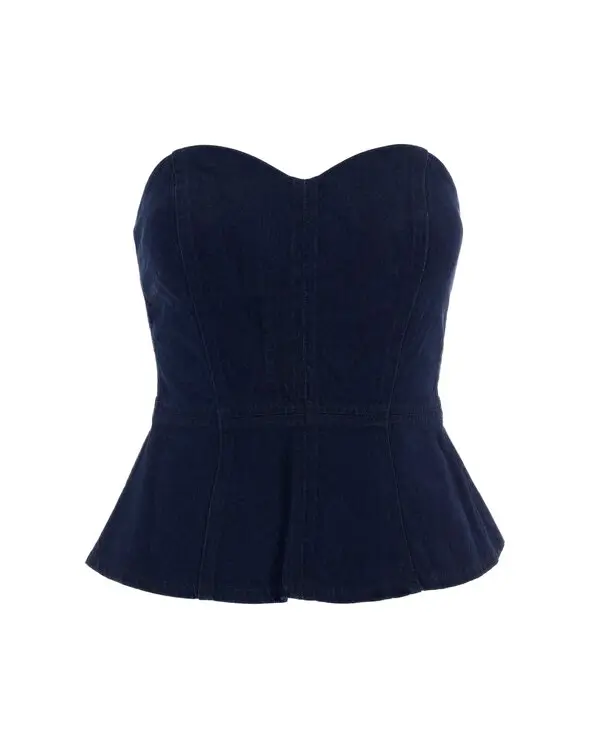 LEVI'S Strapless Sweetheart Neckline Denim Bustier Top - Big Brag Bustier