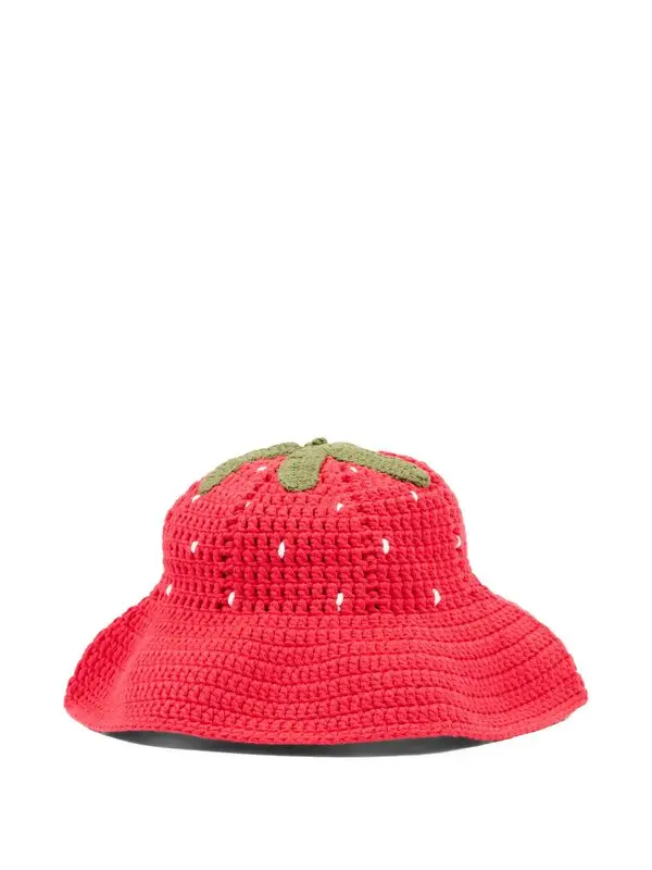 Monnalisa Mini Straw Hat With Eye-catching Tails - Red