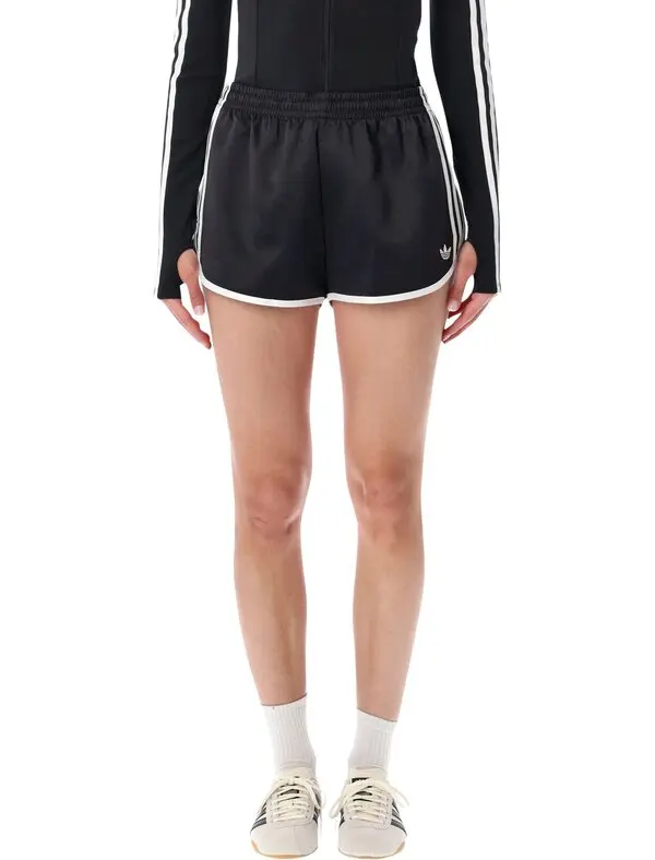 ADIDAS ORIGINALS Satin 3-stripes Mini Shorts With Trefoil Logo - Nero