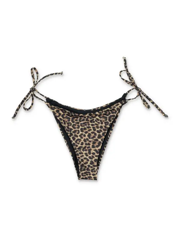 MATINEE Mini Brazilian Cut Slip With Adjustable Ties In Leopard Print - Brown