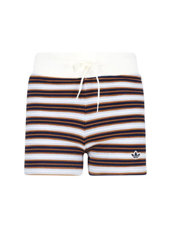 Adidas 100% Cotton Trousers With Allover Pattern - Multicolour