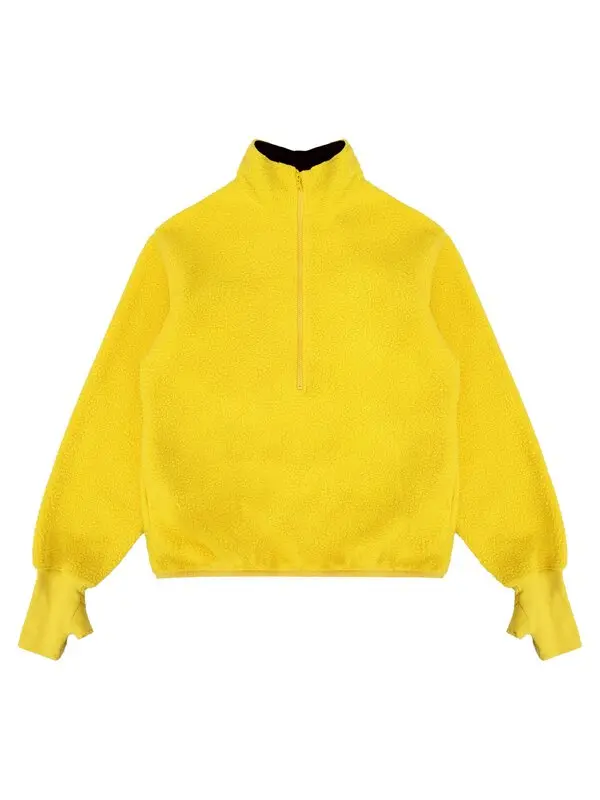 ENTIRE STUDIOS Zip Up Fleece Sweatshirt With Glove Cuffs - Giallo