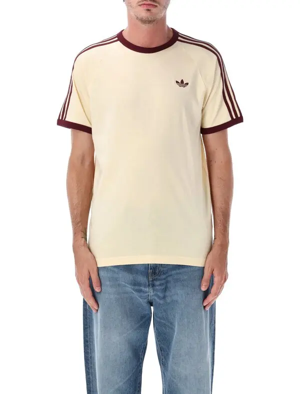 ADIDAS ORIGINALS 3-stripes Embroidered Trefoil Crewneck T-shirt - Warm Vanilla