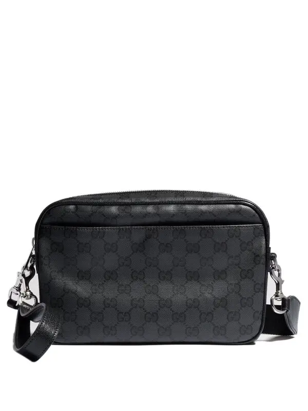 Gucci Mini Gg Canvas Wristlet Bag 16cm Height 24cm Width 5cm Depth For - Nero