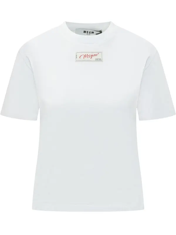 MSGM Artistic Logo T-shirt - Optical White