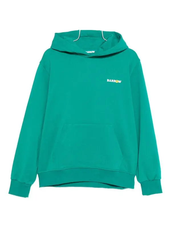 BARROW Hooded Cotton Sweatshirt With Chest Logo And Back Print