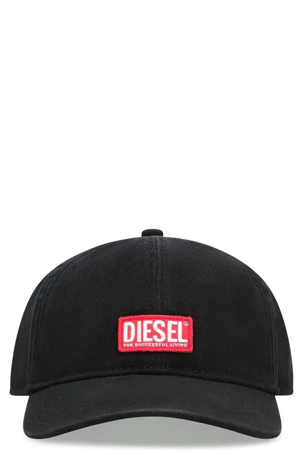 DIESEL® Corry-jacq-wash Logo Baseball Cap - Black