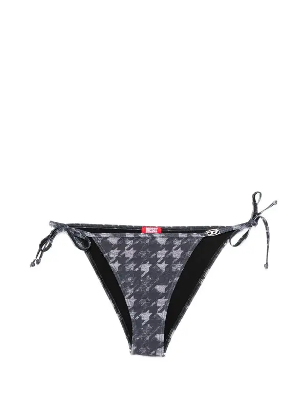 DIESEL® All-over Print Bikini Bottoms With Adjustable Ties And Oval Logo Hardware