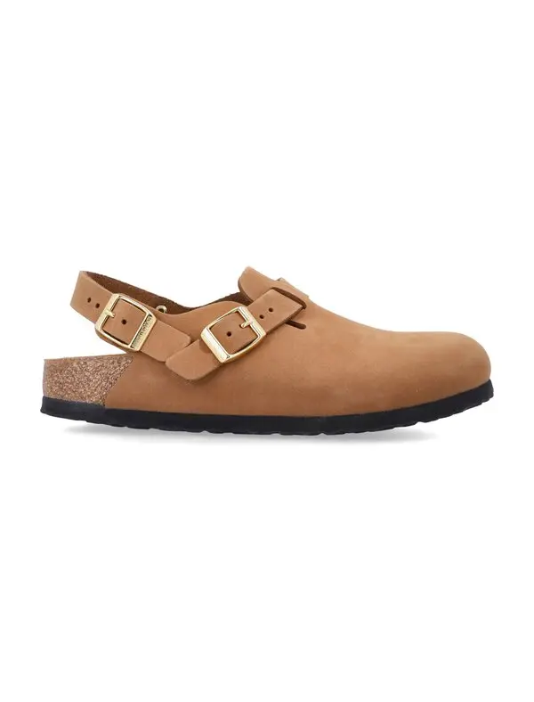 BIRKENSTOCK Suede Clog With Adjustable Back Strap - Mink