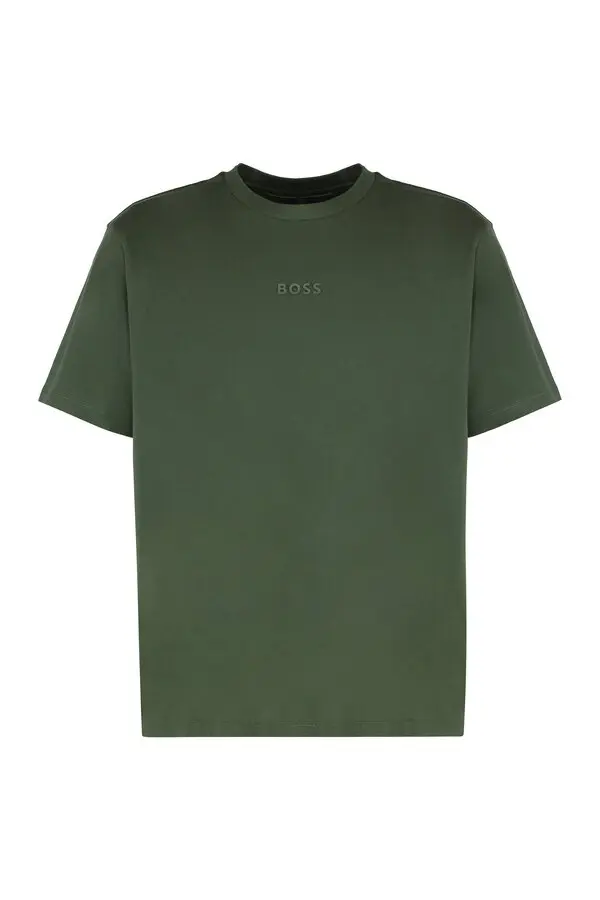 BOSS Crew Neck T-shirt For Short Sleeves - Green