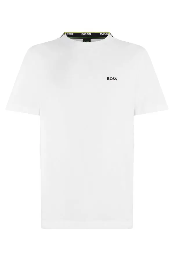 BOSS Relaxed-fit Cotton Crewneck T-shirt With Chest Logo - White