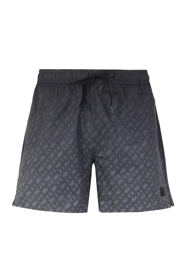 BOSS Mini Swim Trunks With Monogram Print
