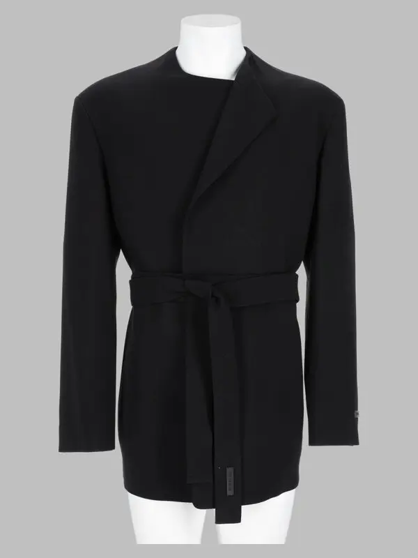 Fear Of God Belted Wool-blend Blazer Jacket - Black