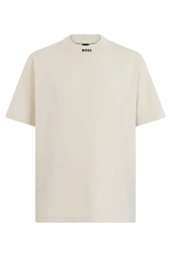 BOSS Soft Cotton Short-sleeve T-shirt With Regular Fit And Round Neck - Beige