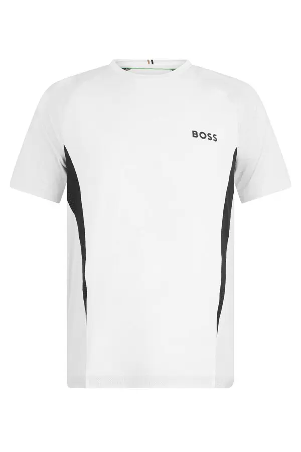 BOSS Technical Short-sleeve T-shirt With Side Inserts - White