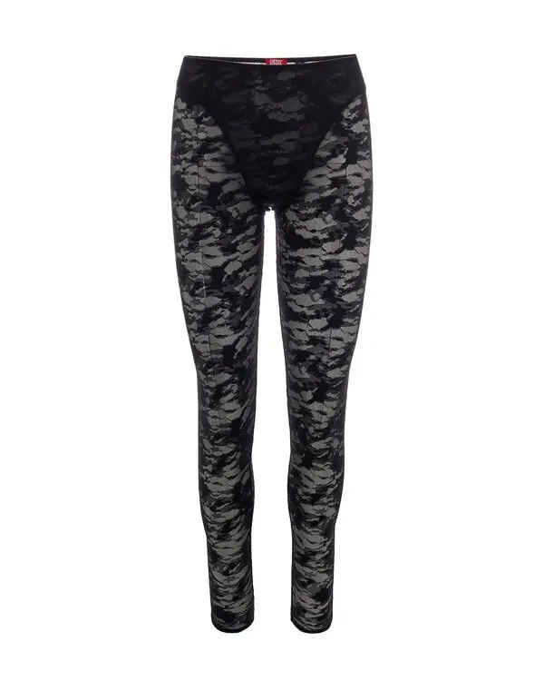 DIESEL® Sheer Lace Skinny Leggings - Ebony